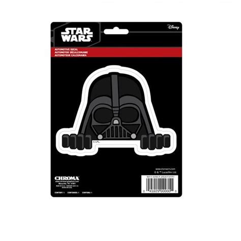 6 X 8 In Darth Vader Peeking Car Window Decal Black