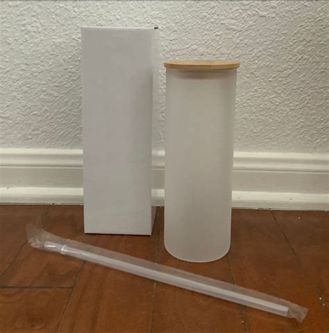 25oz Frosted Glass Cup Green Acre Blanks