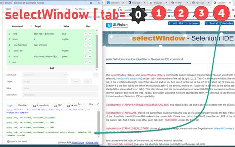 selectwindow tab 1 only goes from the first tab in a loop does not