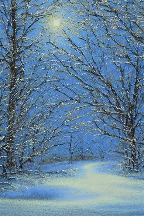 Картина «Картина Зимний вечер Другое Авторская техника 2022 г