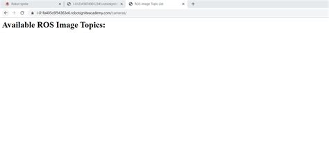 No Streaming From Camera Developing Web Interfaces For Ros The