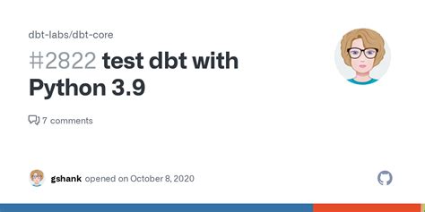 Test Dbt With Python Issue Dbt Labs Dbt Core GitHub
