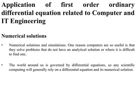 First Order Ordinary Differential Equation Pptx