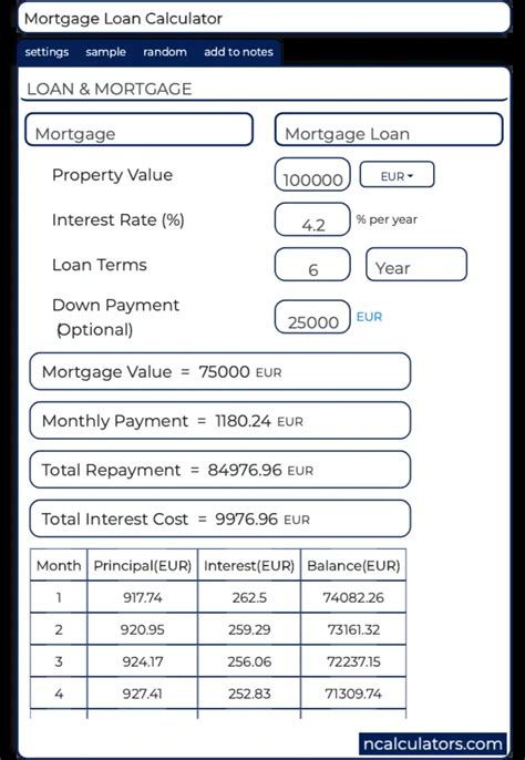 Mortgage Loan Calculator