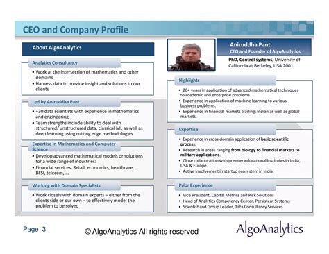 Alogoanalytics Company Presentation Ppt