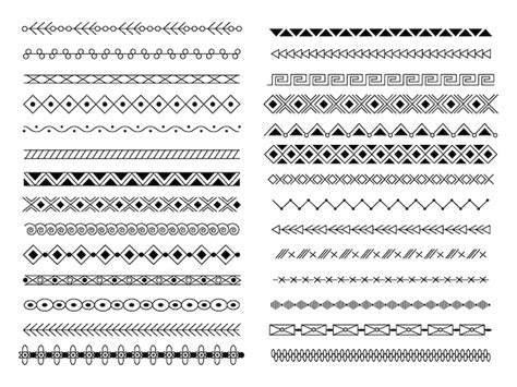 Premium Vector Single Geometric Line Borders Tribal Border And