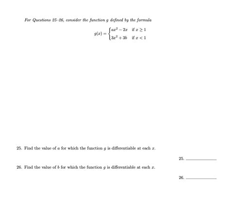 Solved For Questions 25 26 ﻿consider The Function G