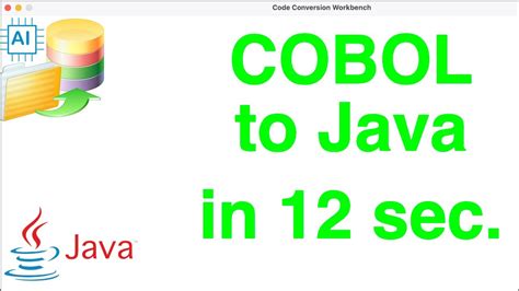 Cobol To Java In 12 Seconds Youtube