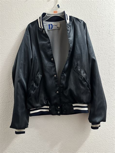 Vintage 1980s Dunbrooke Pla Jac Bomber Jacket Silk Bl Gem