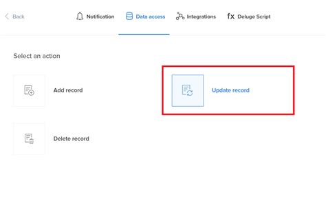 Configure Update Record Action Manageengine Appcreator Help