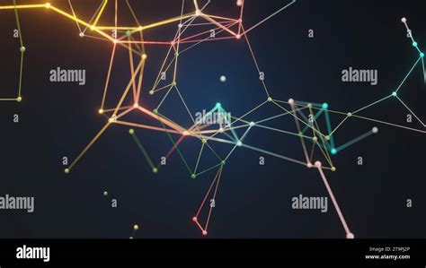 Digital Plexus Connect Line And Dots Moving Futuristic Technology Neural Networks Artificial
