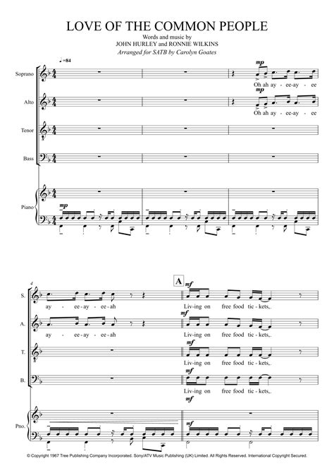 Love Of The Common People Arr Carolyn Goates By John Hurley Sheet