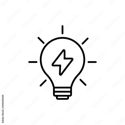 Light Bulb Line Icon Vector Isolated On White Background Idea Sign