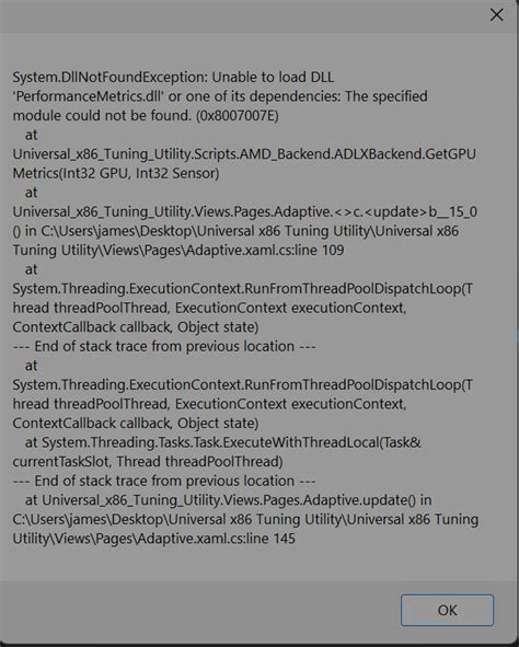 Adaptive Performance When Toggled On Shows A Dll Error Bug · Issue 69