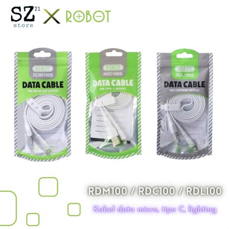 Jual KABEL DATA ROBOT RDM RDC RDL FAST CHARGING ORIGINAL A MICRO USB TIPE C