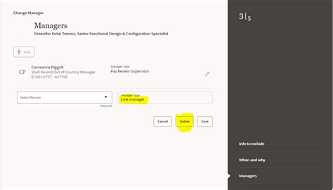 How Can We Disable The Delete Button For Line Managers In Change Manager For Certain Manager
