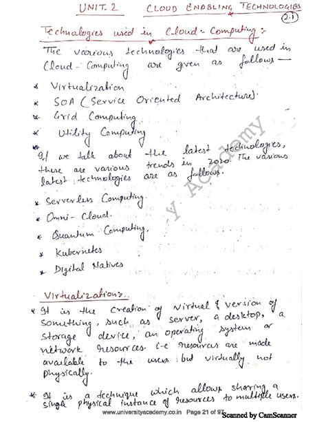 Unit 2w No Watermark Notes 2 Cloud Enabling Technologies 2 Technologies Used In Cloud