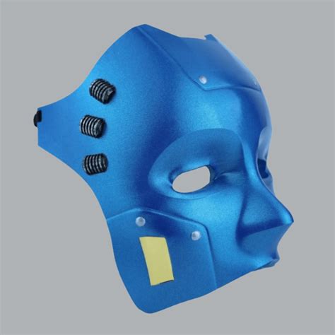 Cyborg Android Robot Mask Metallic Blue Space Armory Japanese Mask And Cosplay Store