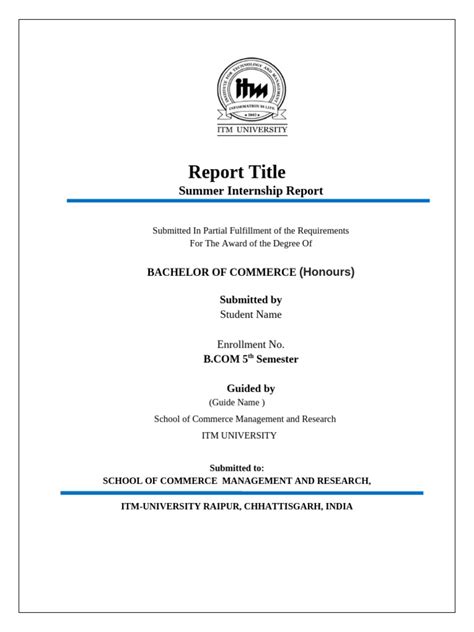 Final Report Format For Sip Pdf