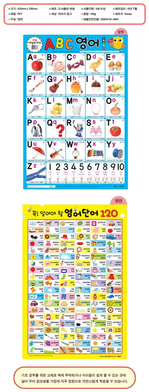 Abc 영어 양면벽보 벽걸이형 새샘 편집부 교보문고