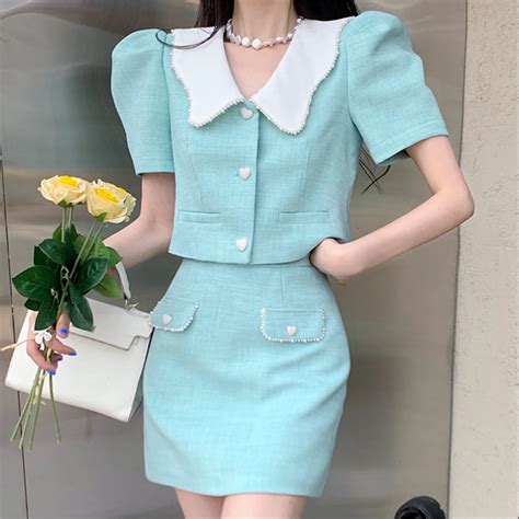 외국인 키티 여성 레트로 정장 슬림 닫기 허리 사무실 레이디 블레이저 2022 세련된 하이 스트리트 하이 웨이스트 패션 캐주얼 라인 스커트 Aliexpress