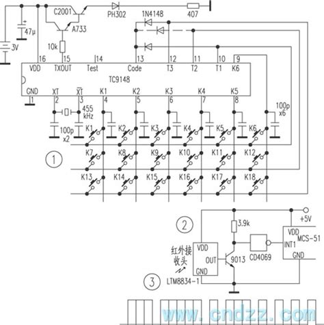 Mcs 51 Microcontroller Circuit Remote Controlled By Tc9148 Basic