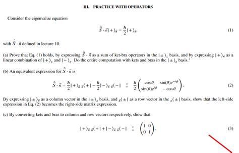 Solved Iii Practice With Operators Consider The Eigenvalue