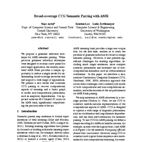 Broad Coverage CCG Semantic Parsing With AMR ACL Anthology