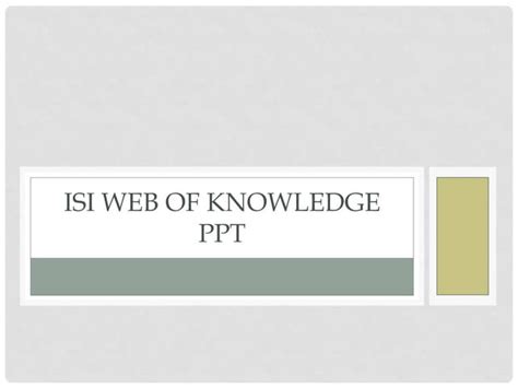 Isi Web Of Knowledge Customers Ppt