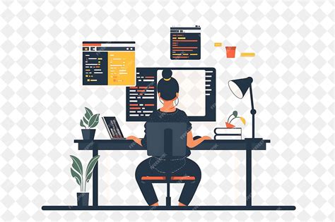 Minimalist Programmer With Characters Coding And Debugging S Png People