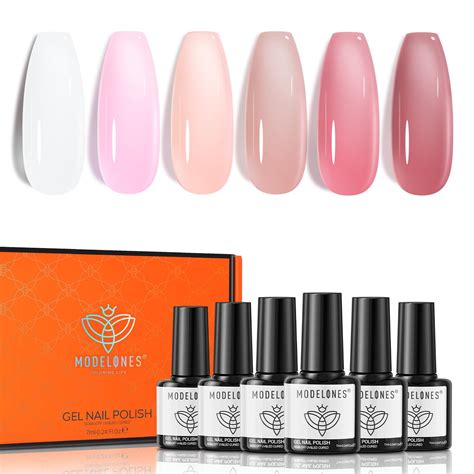 Modelones Gel Nail Polish Set 6 Colors Jelly Gel Polish