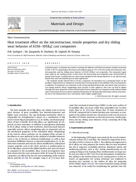 Pdf Heat Treatment Effect On The Microstructure Tensile Properties