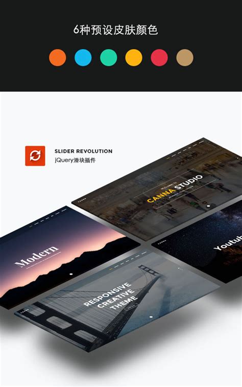 响应式bootstrap个人企业网站html扁平模板 Canna