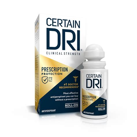 Certain Dri Prescription Strength Clinical Antiperspirant Roll On Deodorant Hyperhidrosis