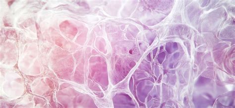 Abstract Cellular Structure With Intricate Web Like Patterns In Soft Pink And Purple Hues