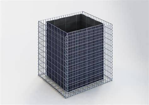 Prostokątna Podwyższona Donica Gabionowa 100 Cm X 100 Cm X 90 Cm Dł X Wys X Gł Rozmiar