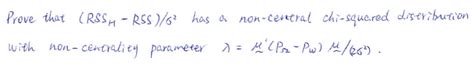 Solved Prove That Rssh−rss σ2 Has A Non Central