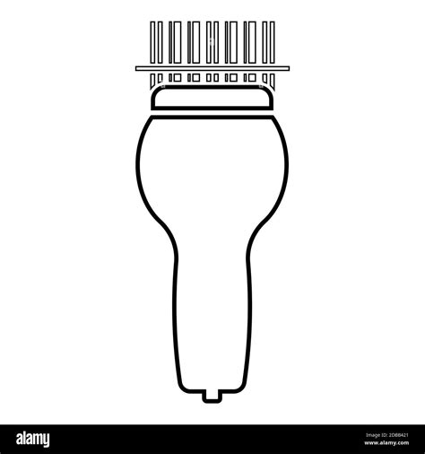 Scanning Barcode With Hand Scanner Icon Outline Black Color Vector