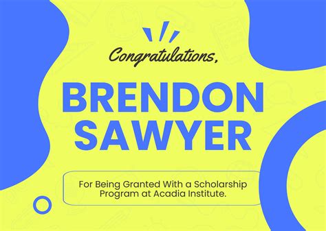 Scholarship Congratulations Card Template In Psd Illustrator Word