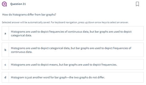 Solved Question 21how Do Histograms Differ From Bar