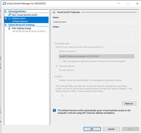 By Connecting To Hyper V Default Switch The Vm Cant Ping Its Ip Microsoft Qanda