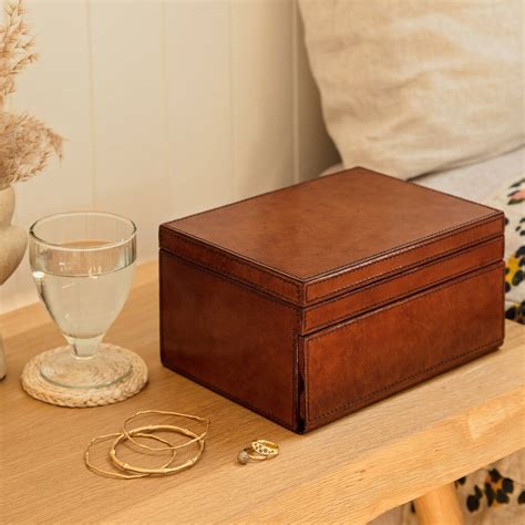Ladies Personalised Leather Jewellery Box Large By Ginger Rose