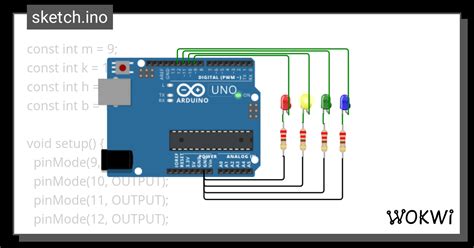 Running Led Wokwi ESP STM Arduino Simulator