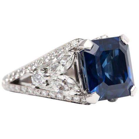 Gia 820 Carat Certified Blue Sapphire 213 Carat White Diamond