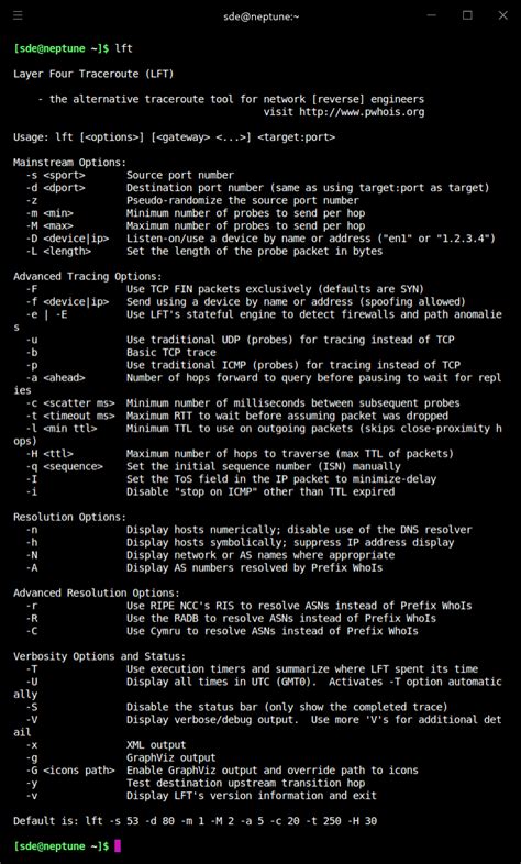 Layer Four Traceroute Multi Protocol Traceroute Engine Linuxlinks