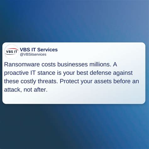 How To Protect Your Business From Ransomware Threats Vbs It Services Posted On The Topic