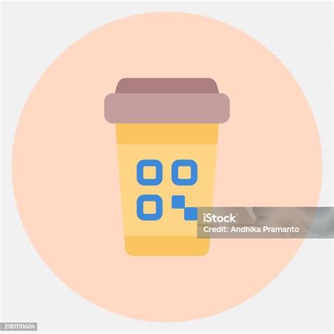 아이콘 컵 바코드 바코드 및 Qr 코드 요소 색상 메이트 스타일의 아이콘입니다 인쇄물 포스터 로고 광고 인포그래픽 등에 적합합니다 Brand Name Smart Phone에
