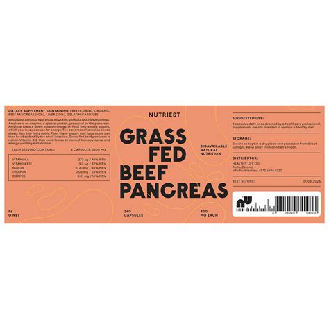 Grass Fed Beef Pancreas Supliment Alimentar 240cps Emagro
