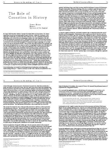 Historical Causation Causality Free Will