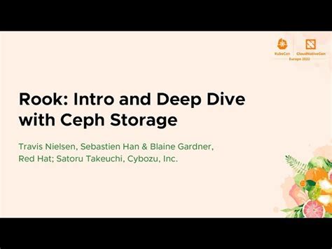 Free Video Rook Introduction And Deep Dive With Ceph Storage Kubernetes Cloud Native Storage